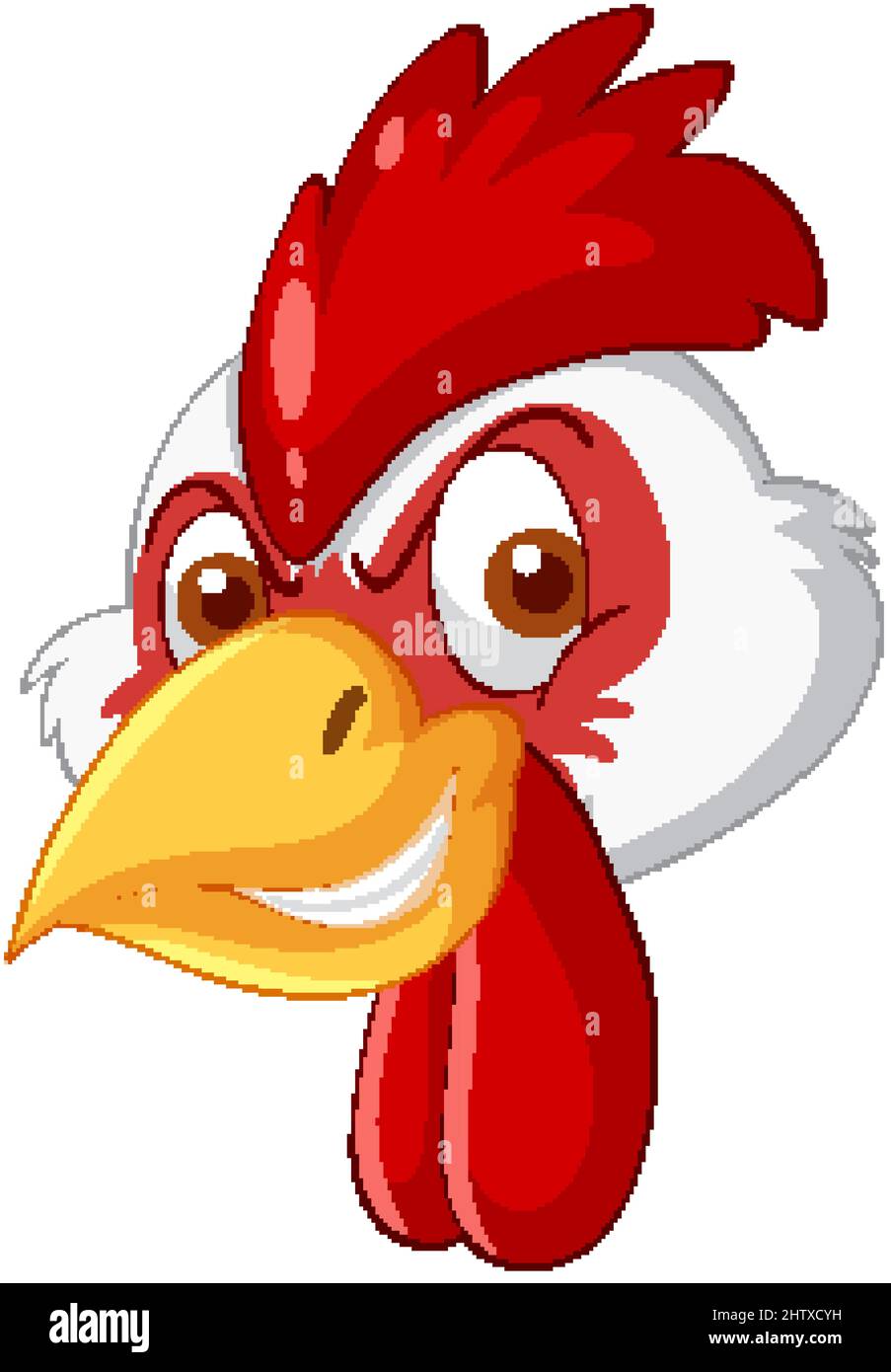 A head of chicken in cartoon style illustration Stock Vector Image ...