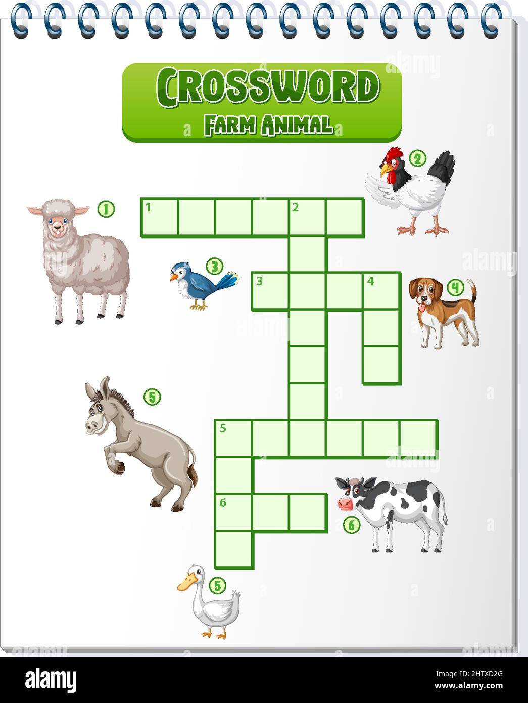 Matching Farm animal shadow worksheet illustration Stock Vector Image ...