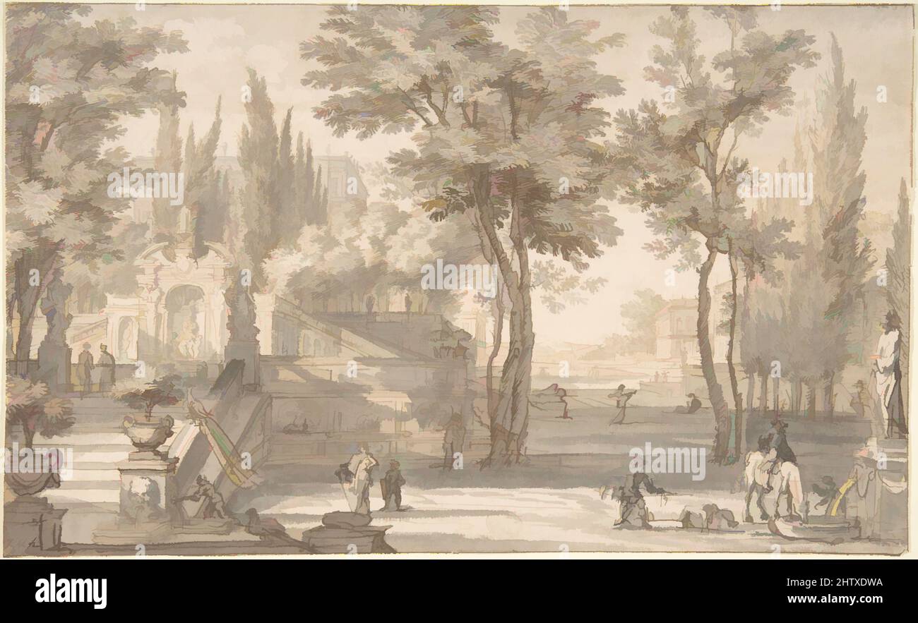 Art inspired by Classical Landscape, n.d., Pen and brown ink, brush and ...