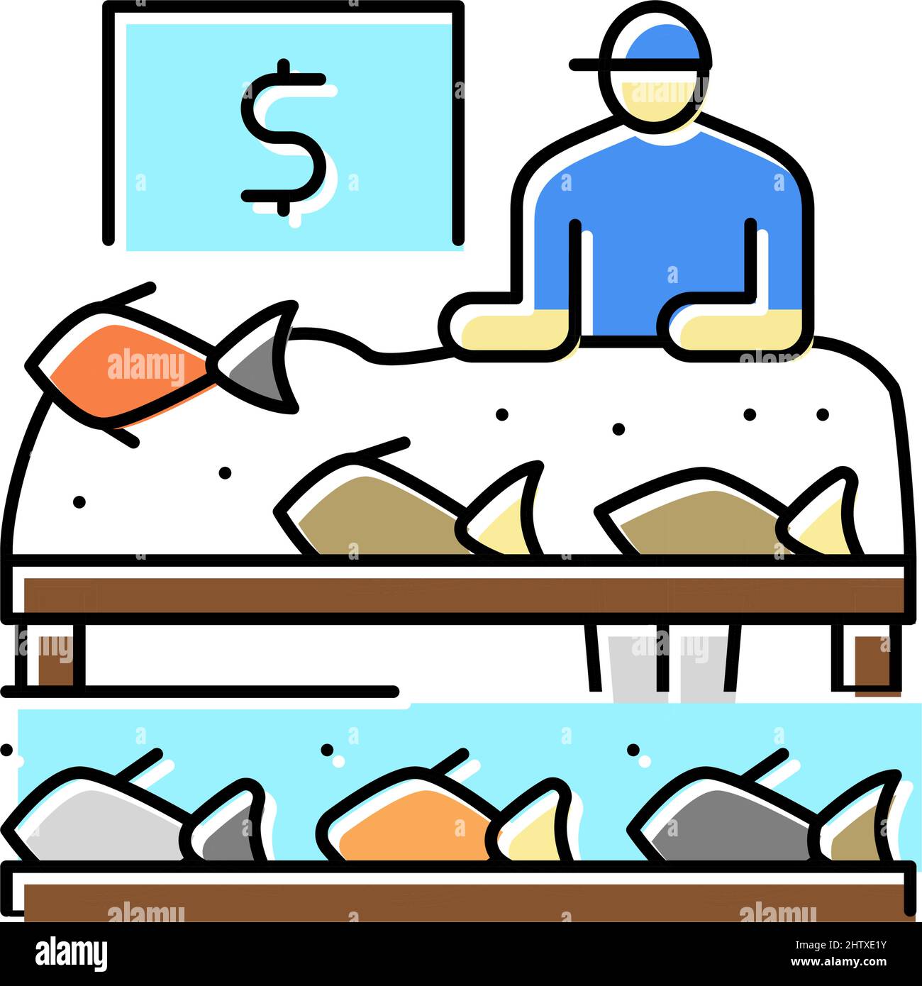 market seafood color icon vector illustration Stock Vector Image & Art ...
