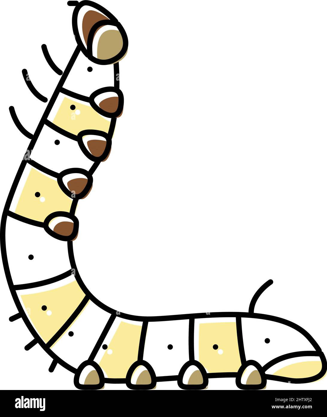 larvae silkworm color icon vector illustration Stock Vector Image & Art ...