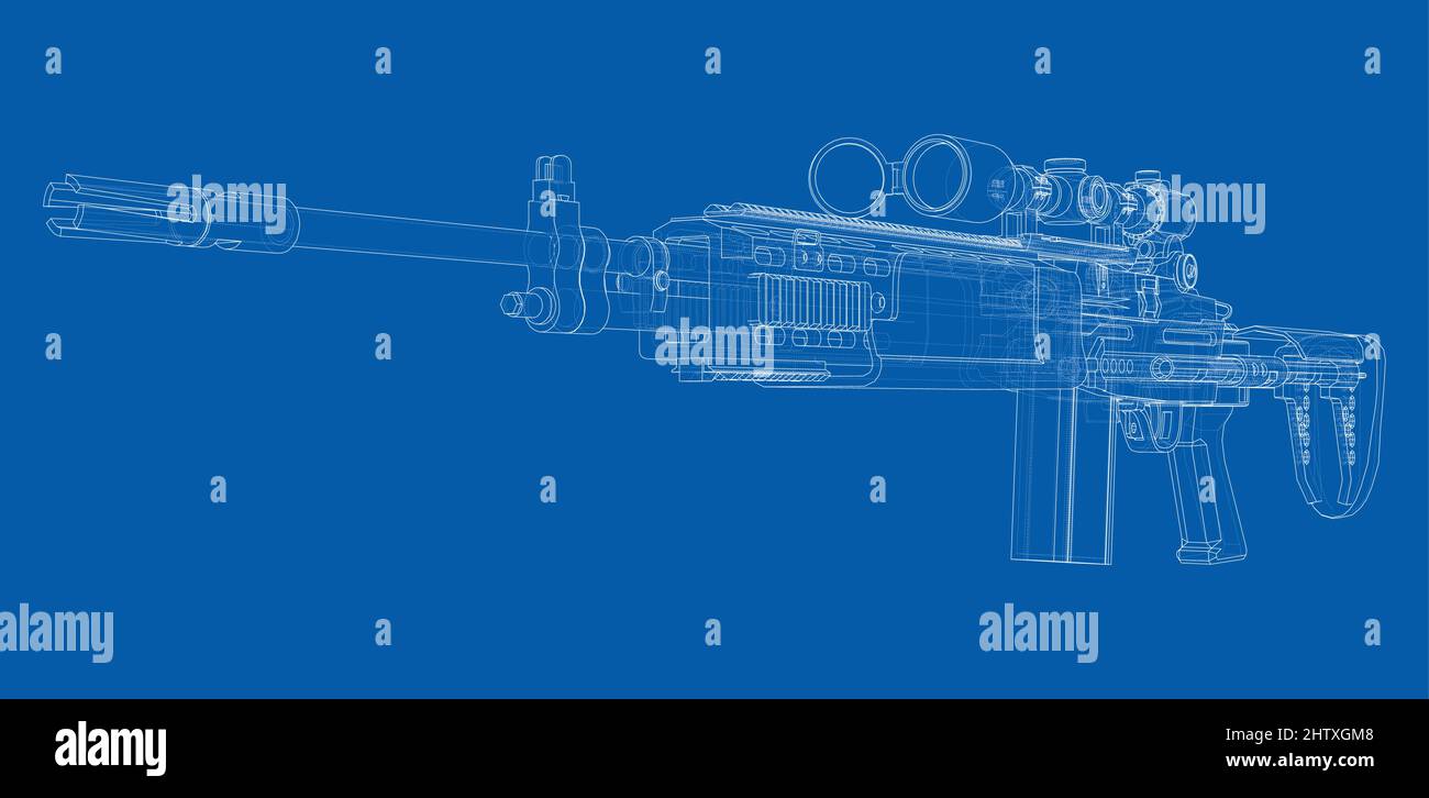 Machine Gun. Vector rendering of 3d Stock Vector Image & Art - Alamy