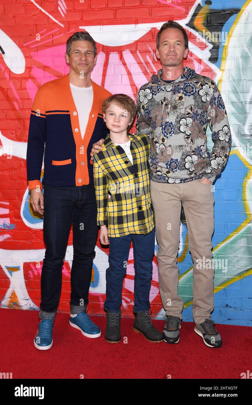(L-R) David Burtka, Gideon Scott Burtka-Harris and Neil Patrick Harris ...