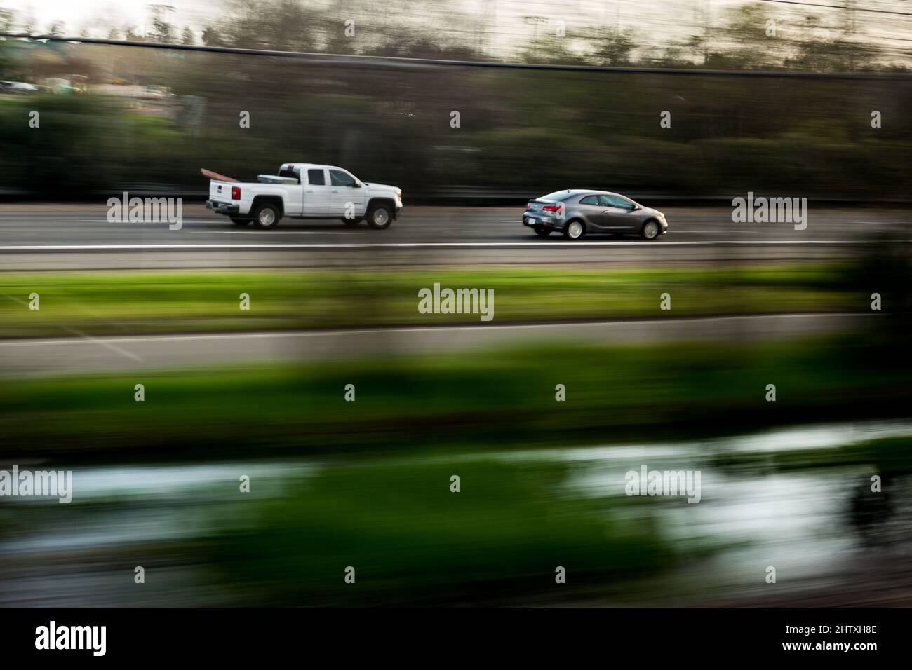 High speed shot of moving cars with long exposure Stock Photo - Alamy