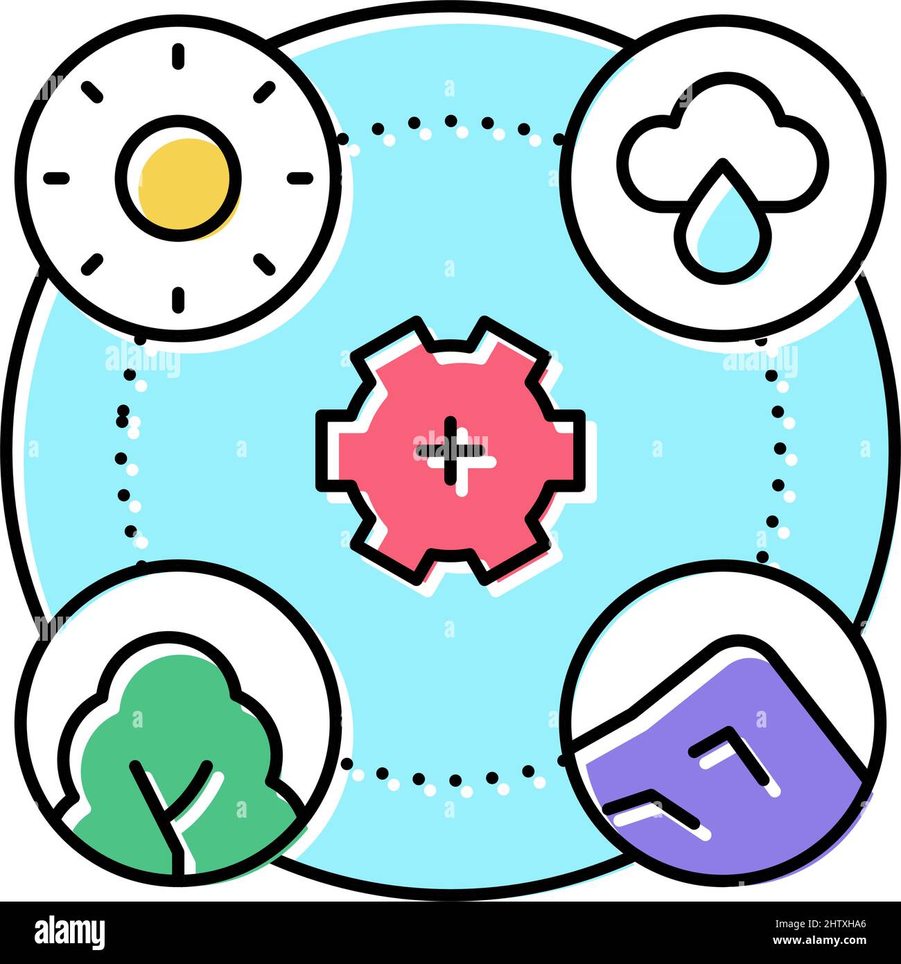 planet ecosystem color icon vector illustration Stock Vector Image ...