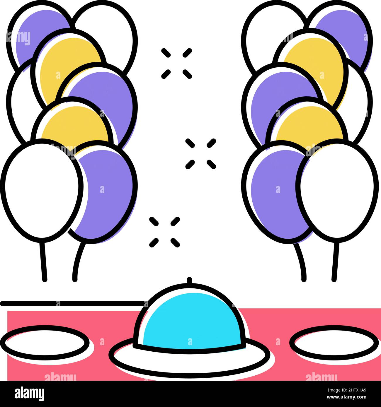 dinner party balloon decoration color icon vector illustration Stock ...