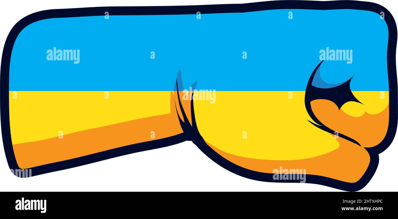 hand with ukraine flag Stock Vector Image & Art - Alamy