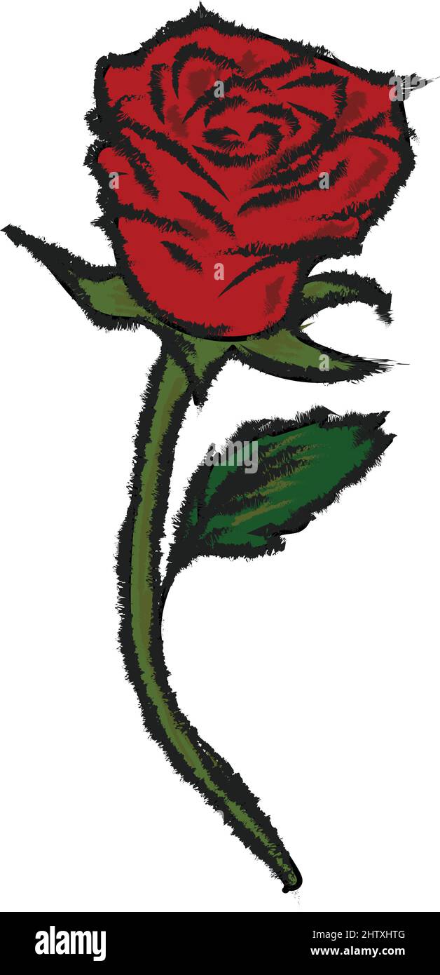 Vector branch red roses Cut Out Stock Images & Pictures - Alamy