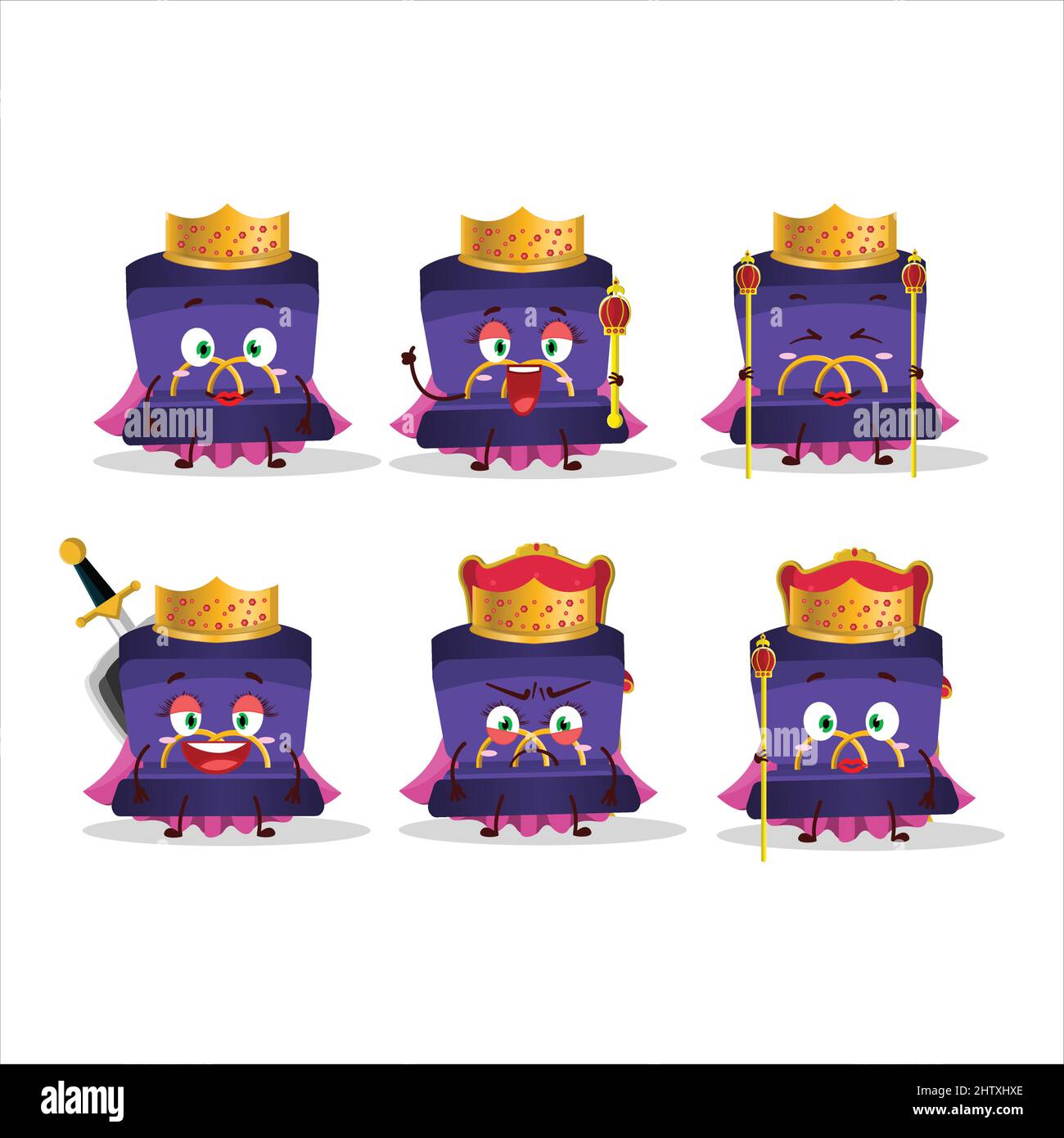 Queen and her magic clothes cartoon of purple ring box wearing tiara ...