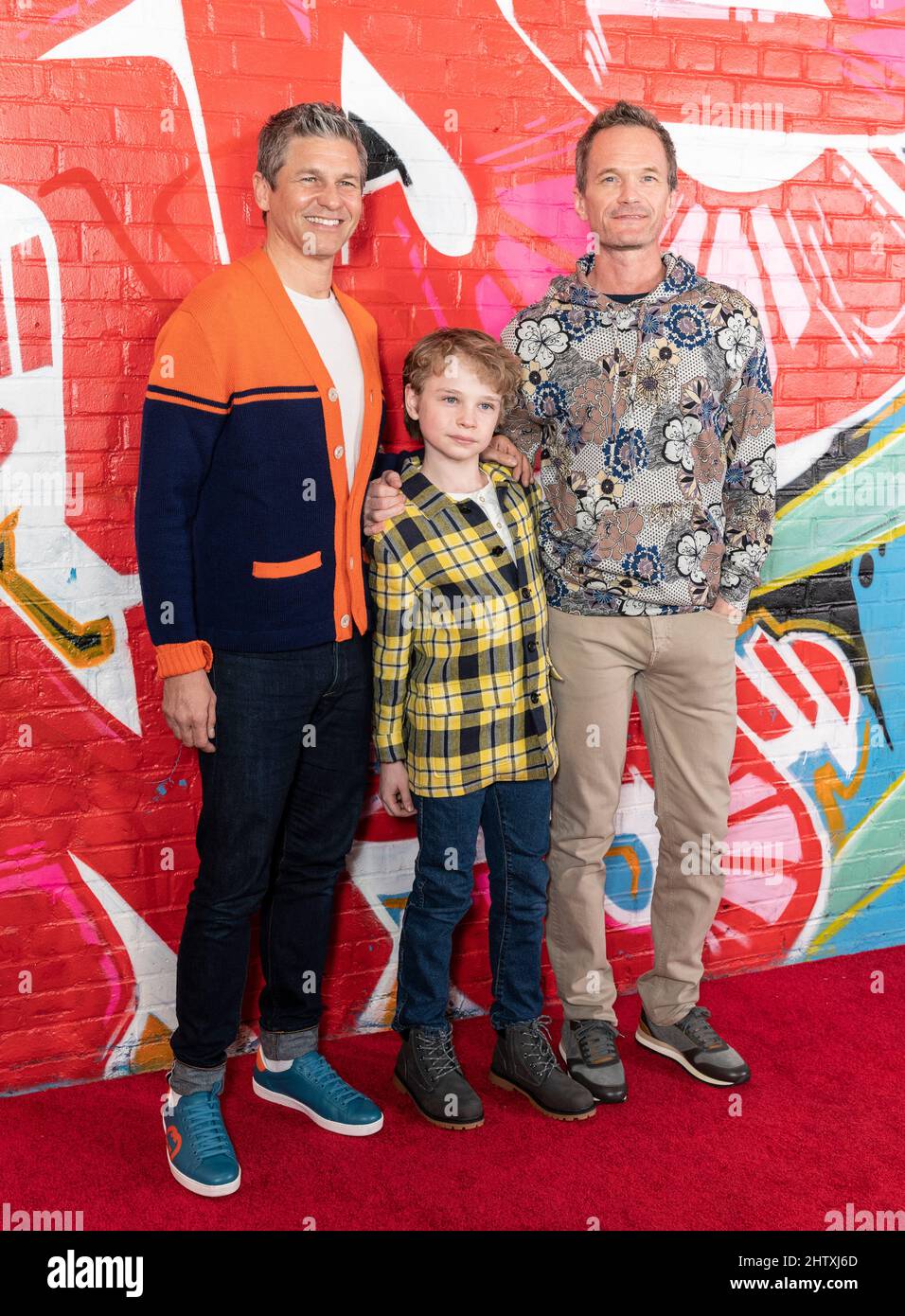 New York, NY - March 2, 2022: David Burtka, Gideon Scott Burtka-Harris ...