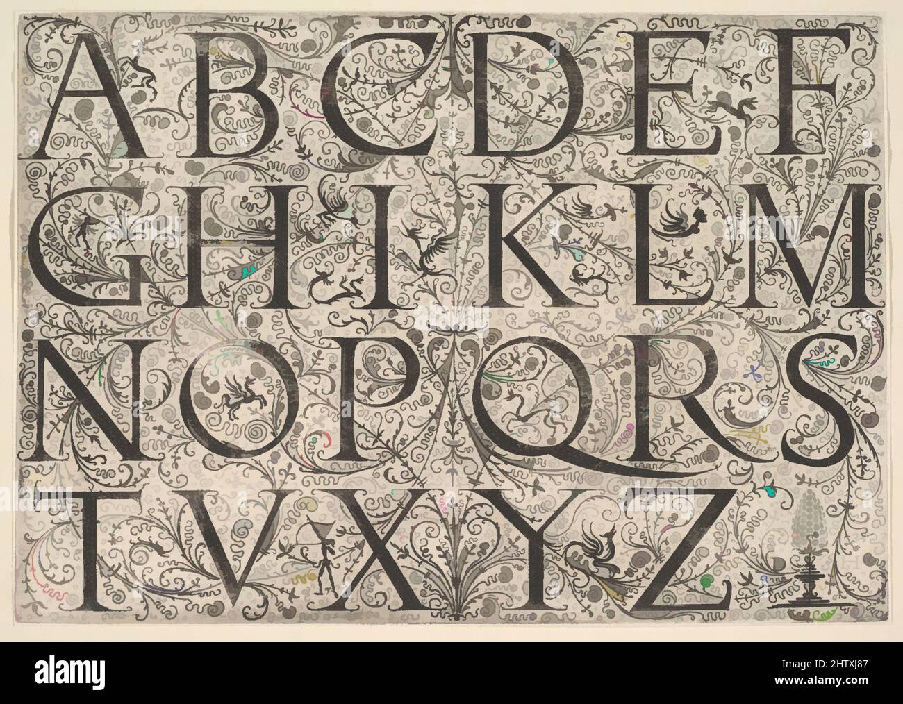 Art inspired by Roman Majuscule Alphabet, ca. 1520, Etching; first ...