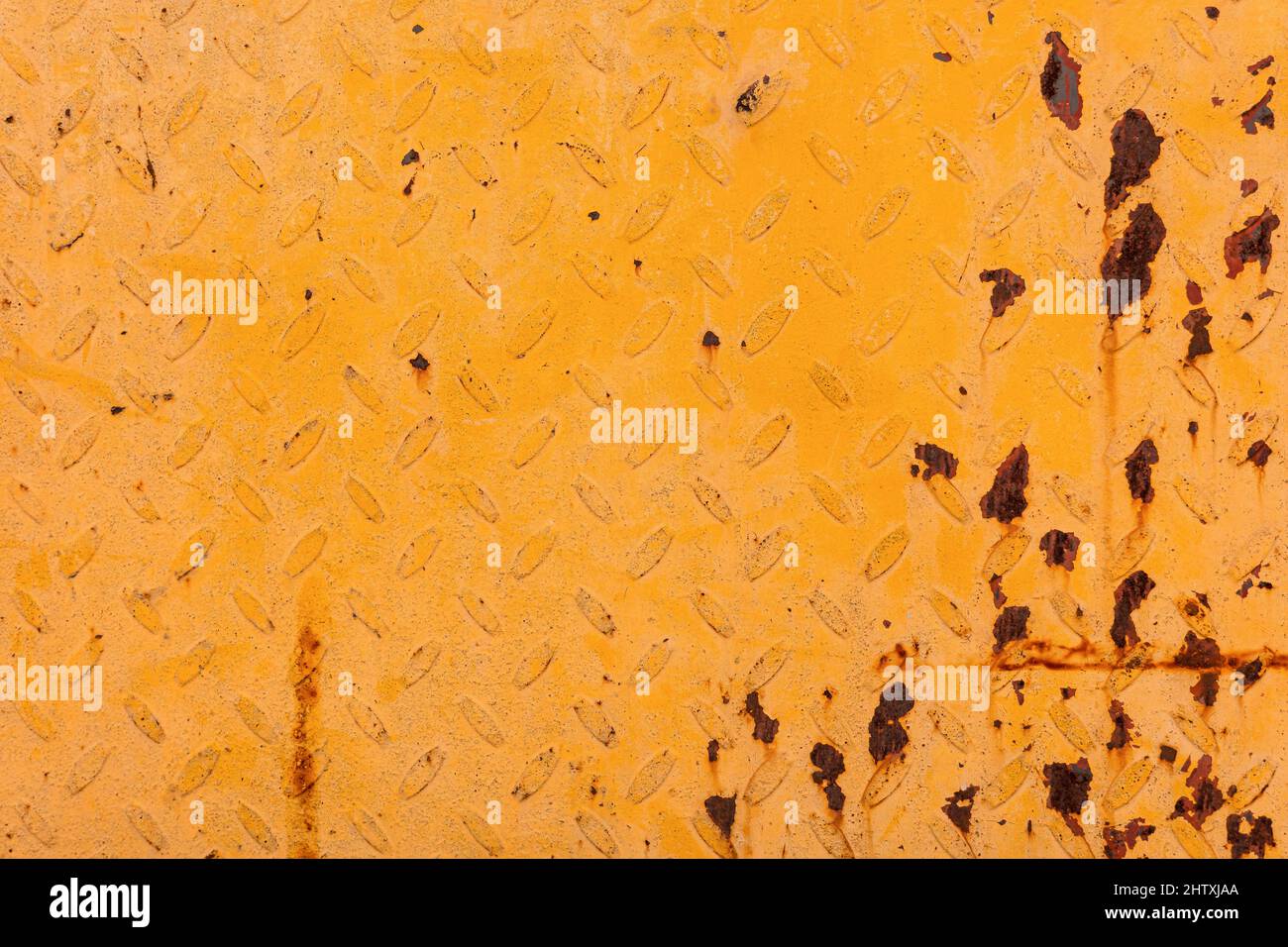 Orange grunge metal background with scratches and rust on steel painted ...