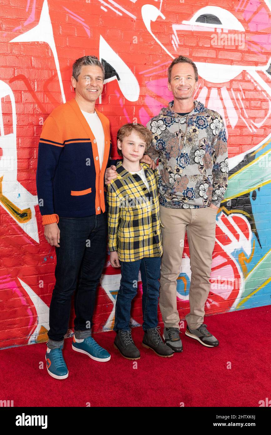 David Burtka, Gideon Scott Burtka-Harris and Neil Patrick Harris attend ...