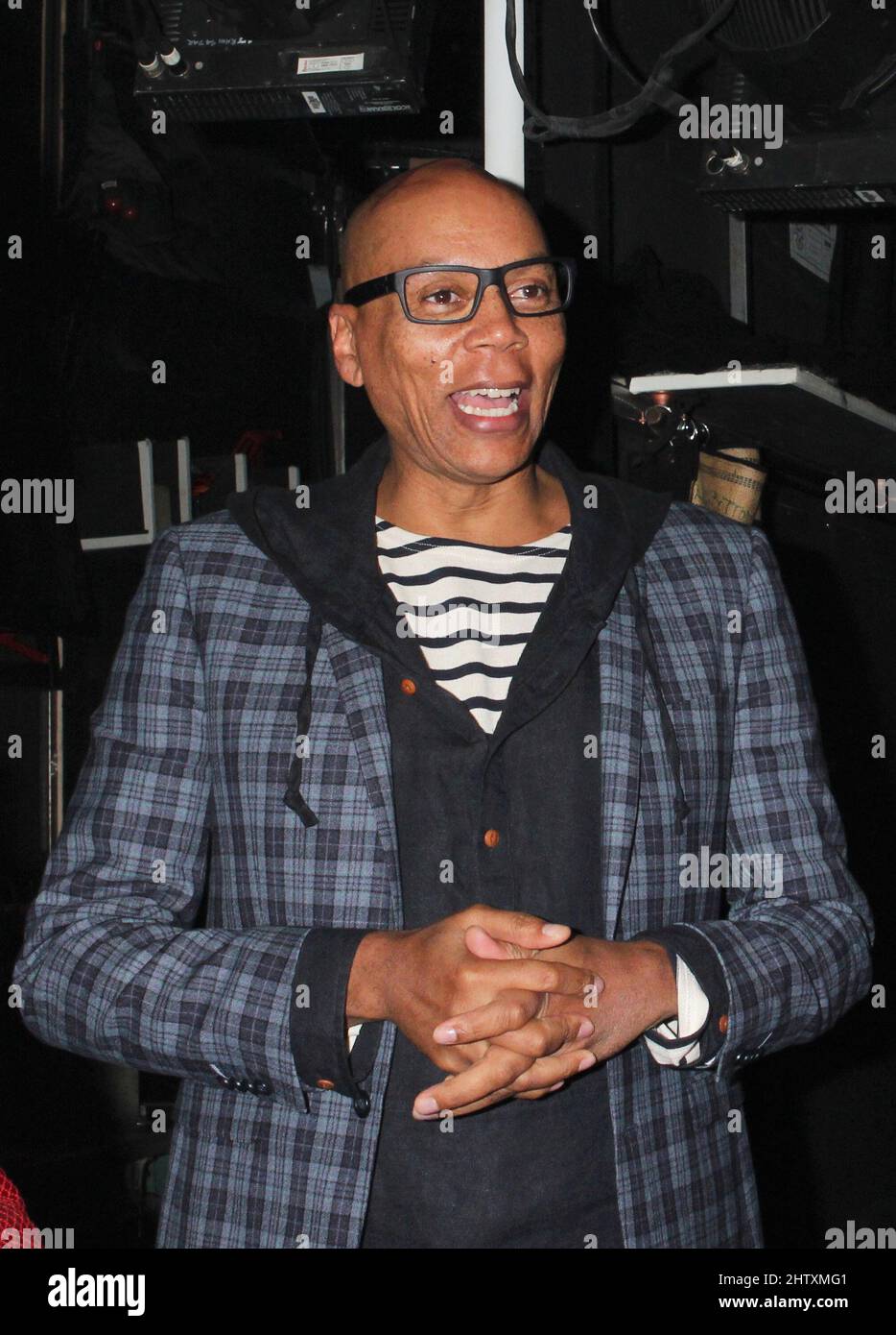 RuPaul backstage after a performance of "Kinky Boots" at the Al ...