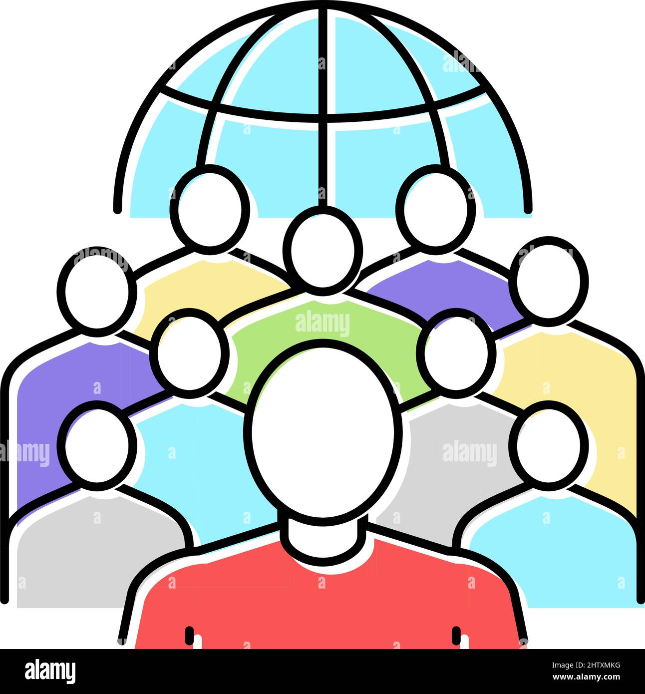 society people color icon vector illustration Stock Vector Image & Art ...