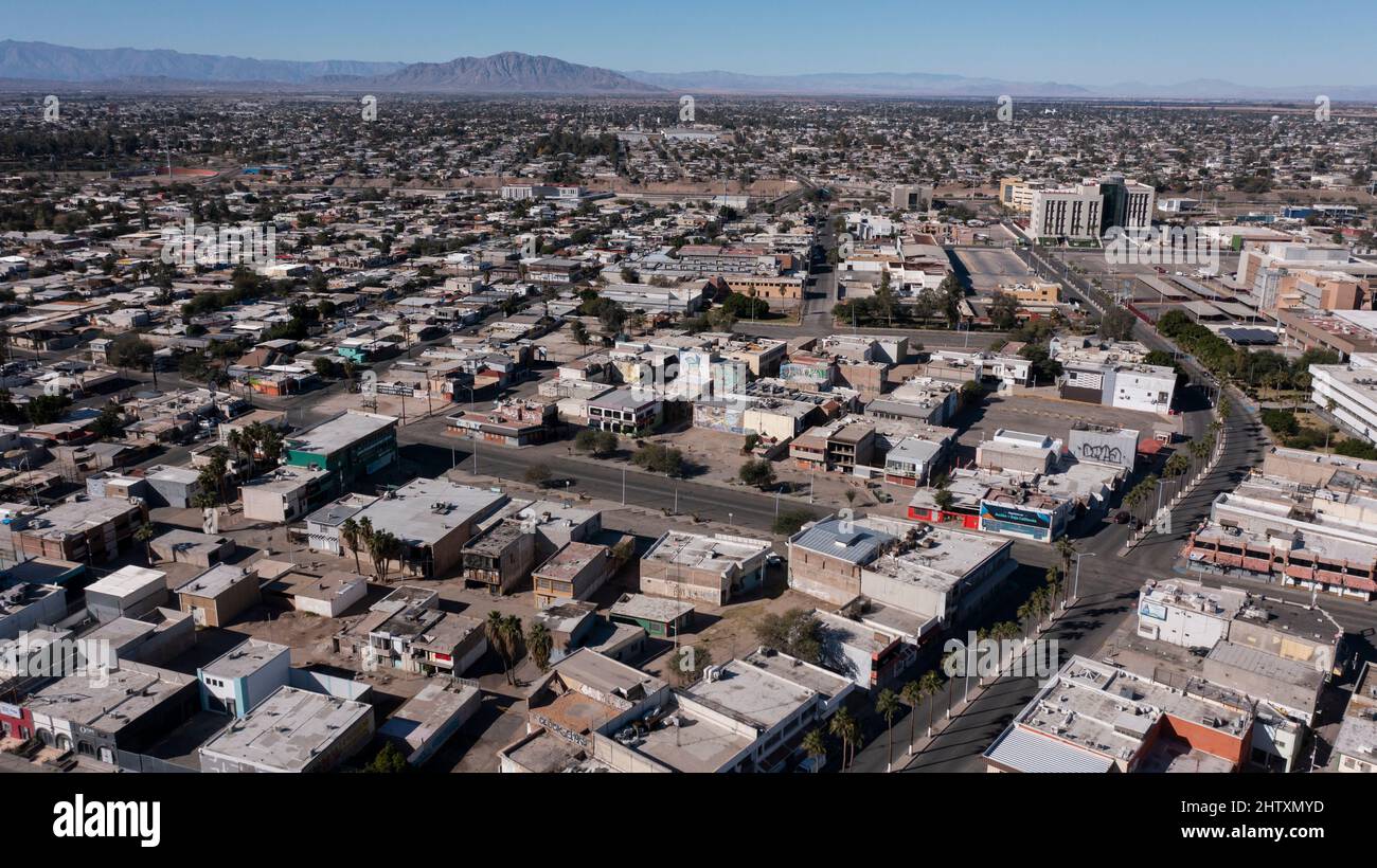 Mexicali, Baja California, Mexico - January 2, 2021: View downtown ...