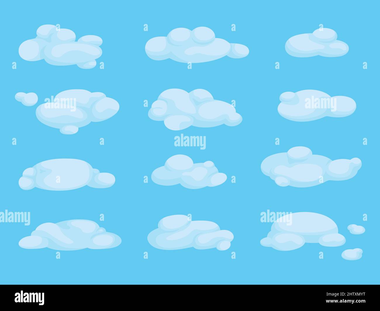 Collection of abstract, hand drawn, flat style colored with basic ...