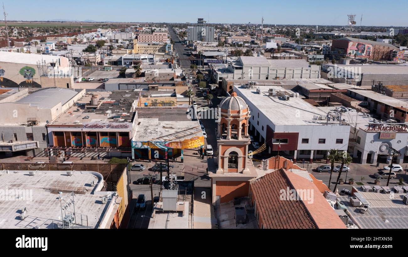 Mexicali, Baja California, Mexico - January 2, 2021: View downtown ...