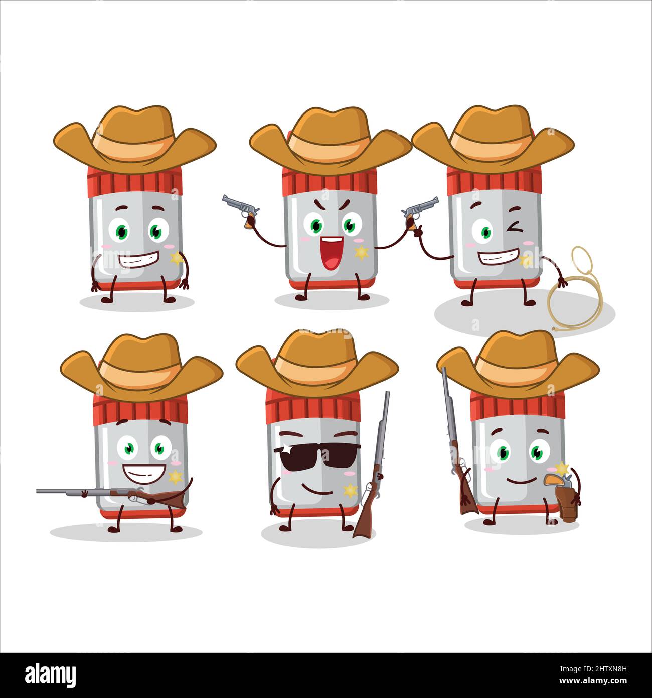 Cool cowboy red whiteboard marker cartoon character with a cute hat ...