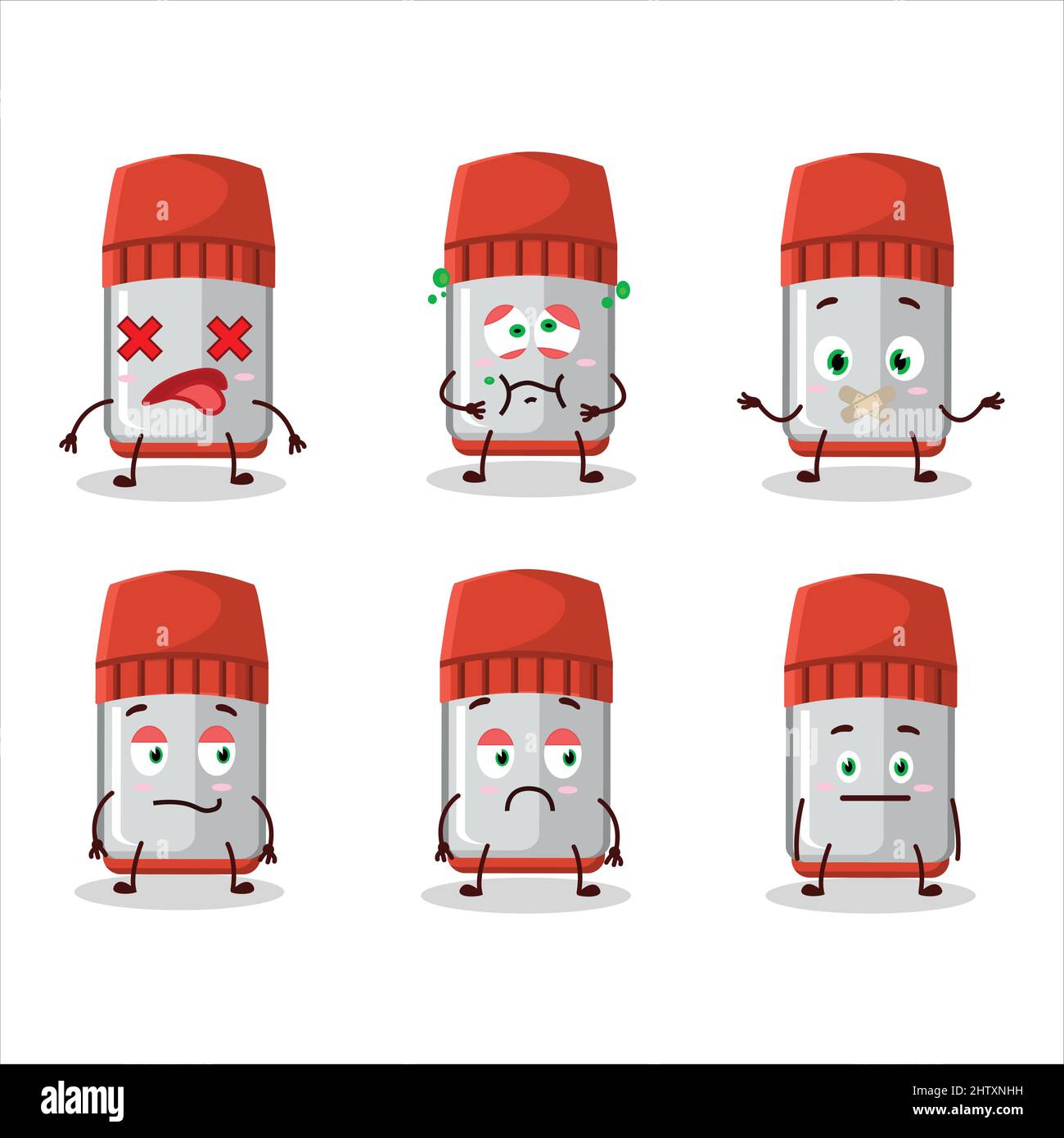 Red whiteboard marker cartoon character with nope expression. Vector ...