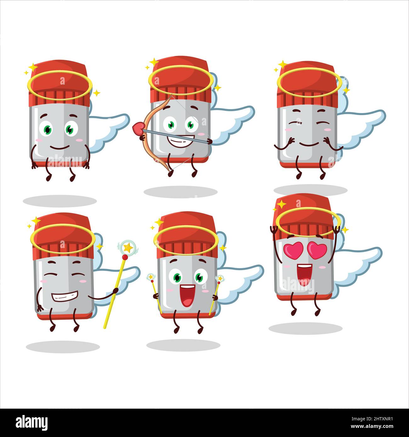 Red whiteboard marker cartoon designs as a cute angel character. Vector ...