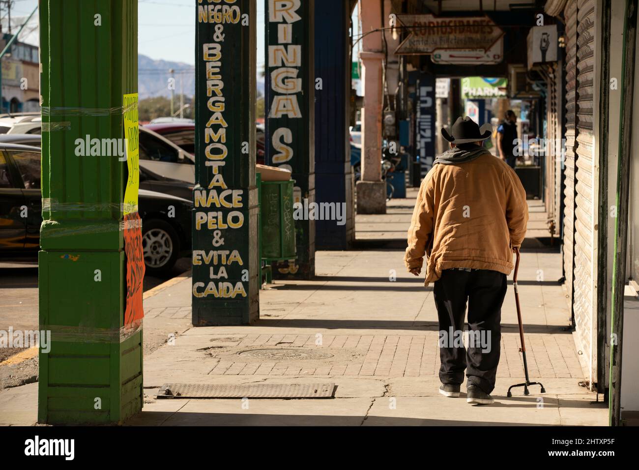 Mexicali, Baja California, Mexico - January 2, 2021: A individual walks ...