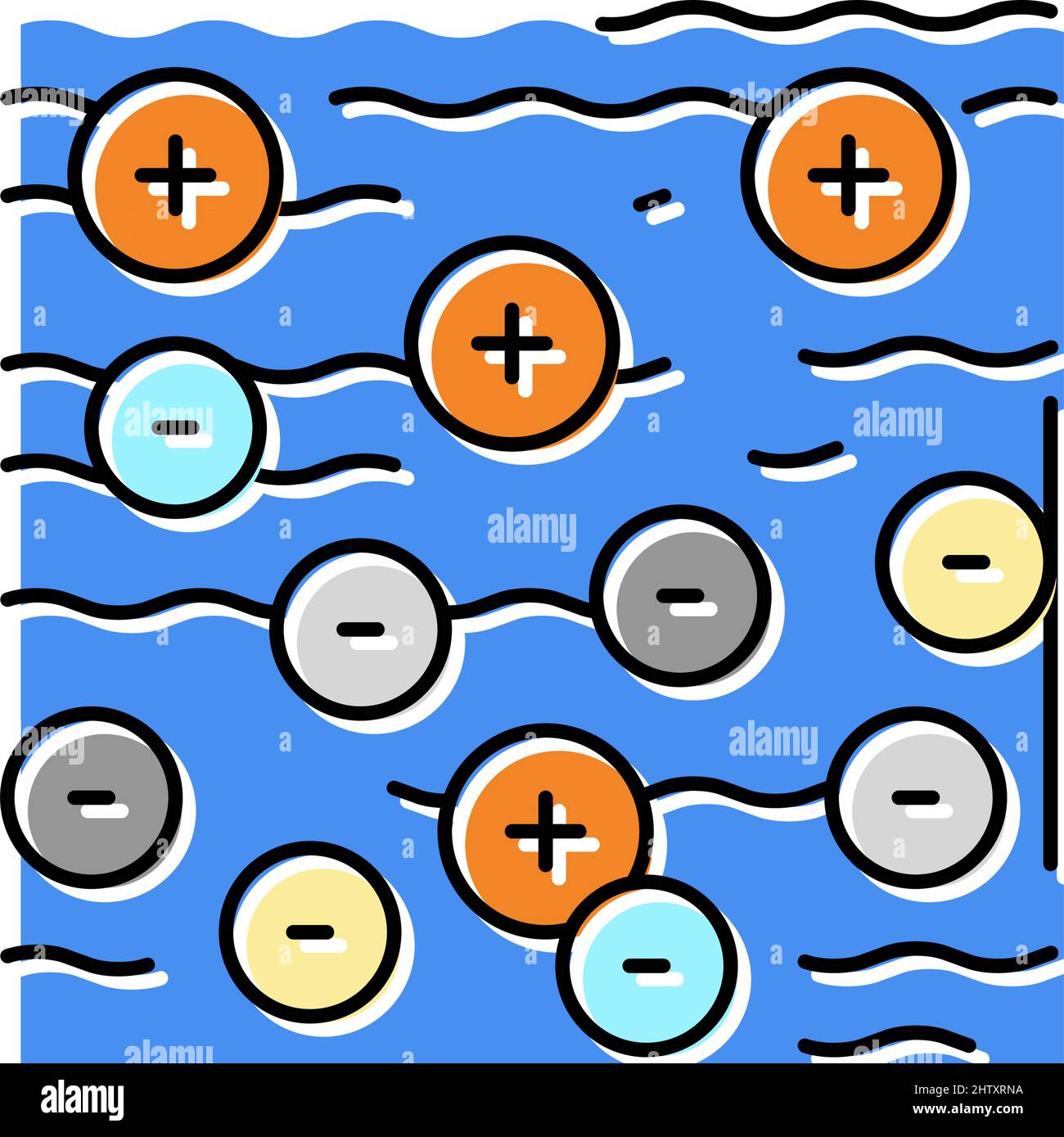 coagulation and flocculation water filter color icon vector ...