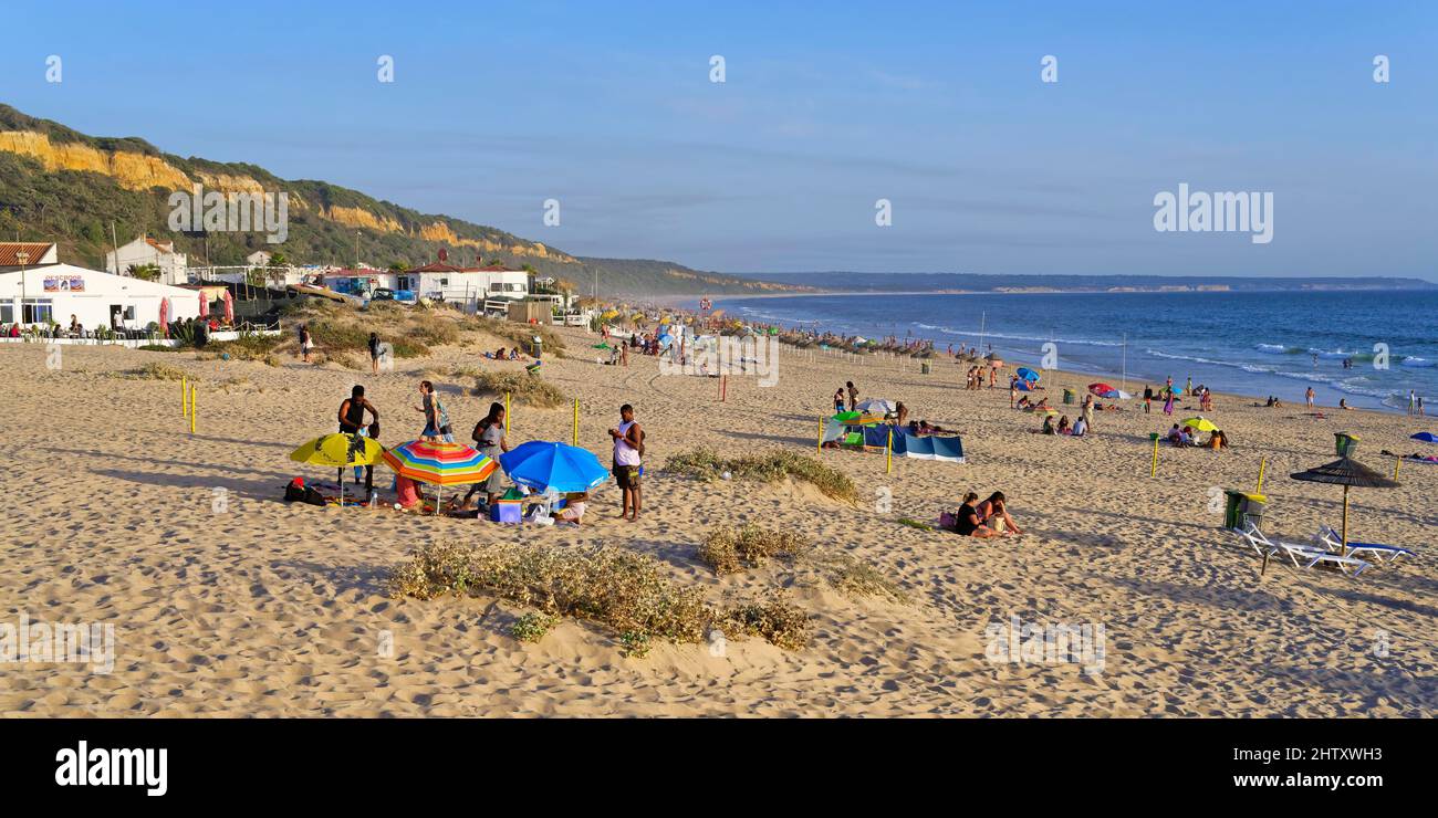 Fonte da Telha beach, Costa de Caparica, Setubal Peninsula, Portugal ...