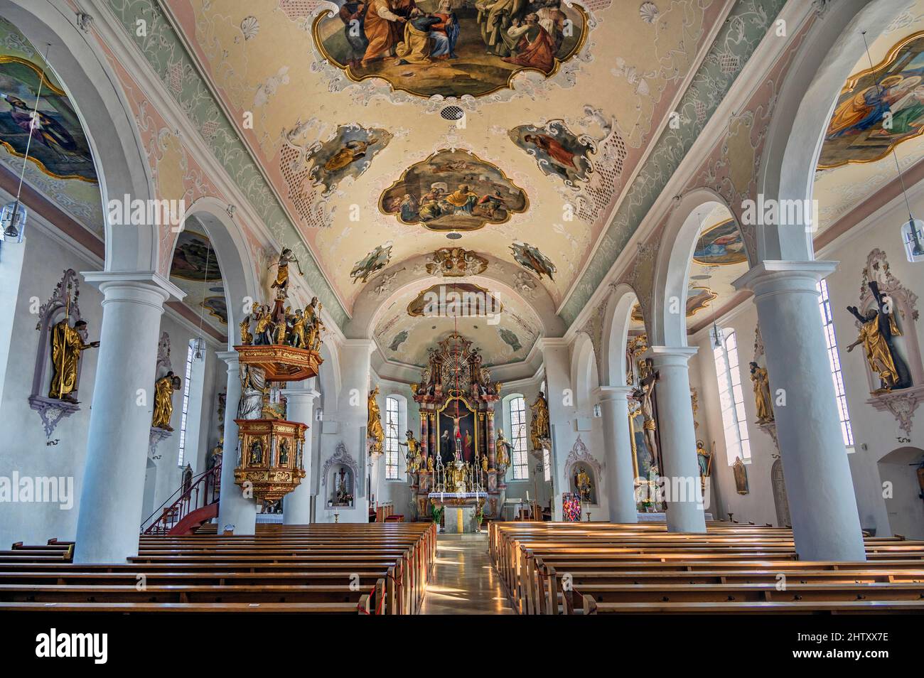 Church of St. Blasius and Alexander, Altusried, Allgaeu, Bavaria ...