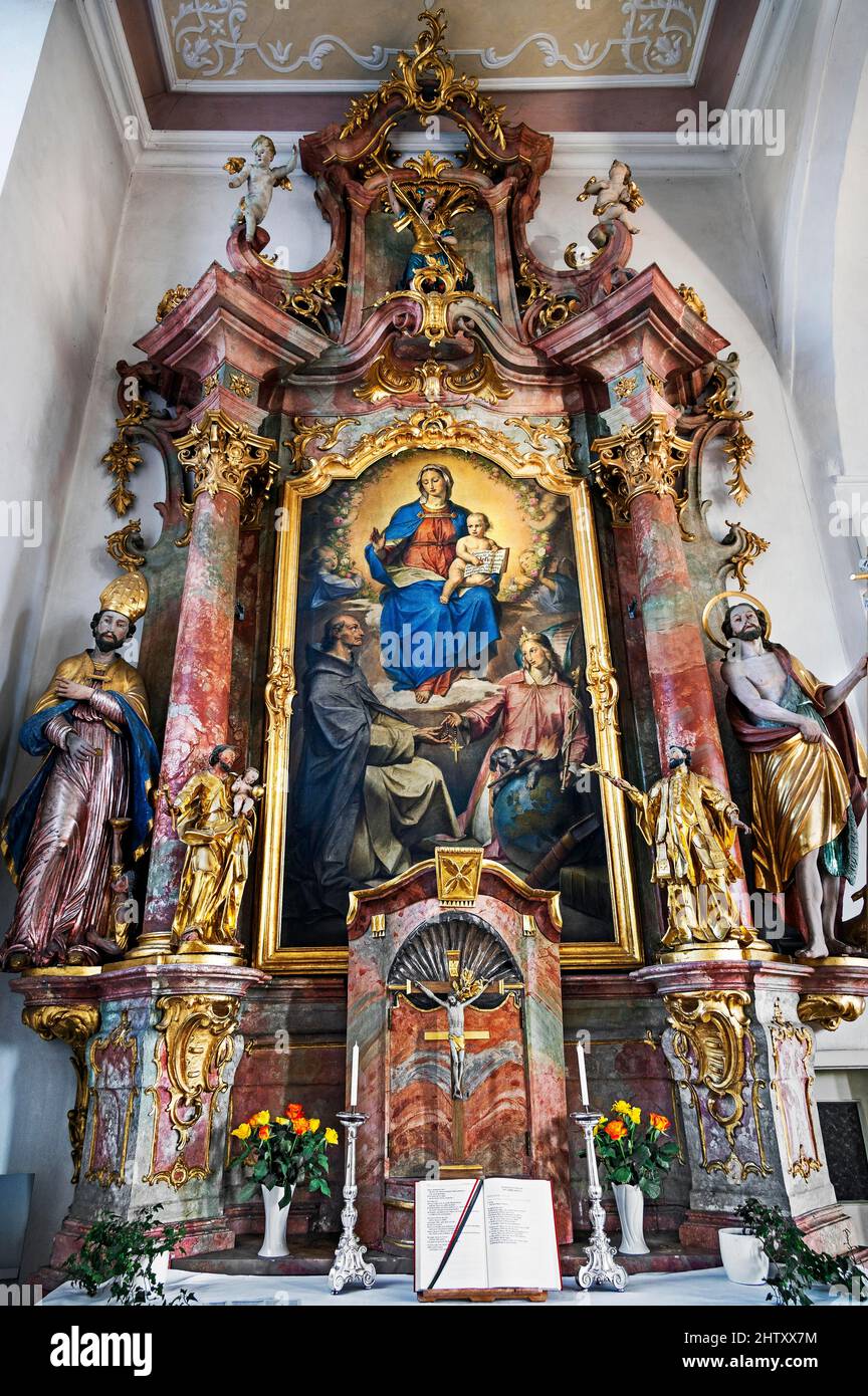 Side altar, Church of St. Blasius and Alexander, Altusried, Allgaeu ...
