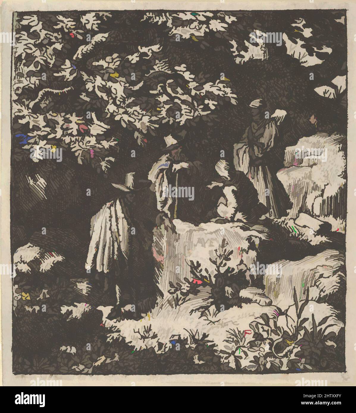 Art inspired by Four Figures under a Tree, Engraving; third state of ...