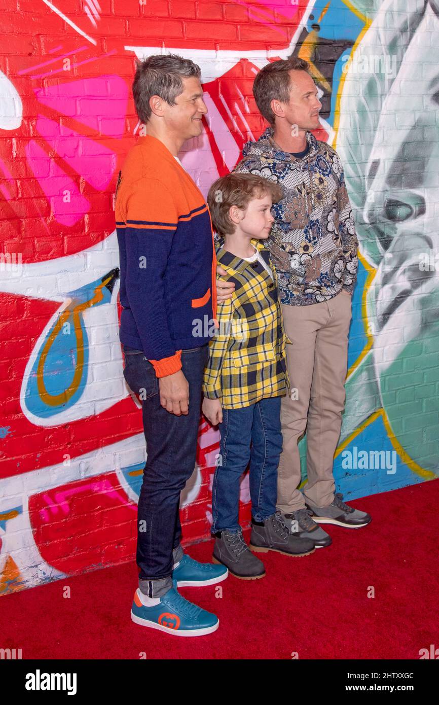 NEW YORK, NEW YORK - MARCH 02: David Burtka, Gideon Scott Burtka-Harris ...