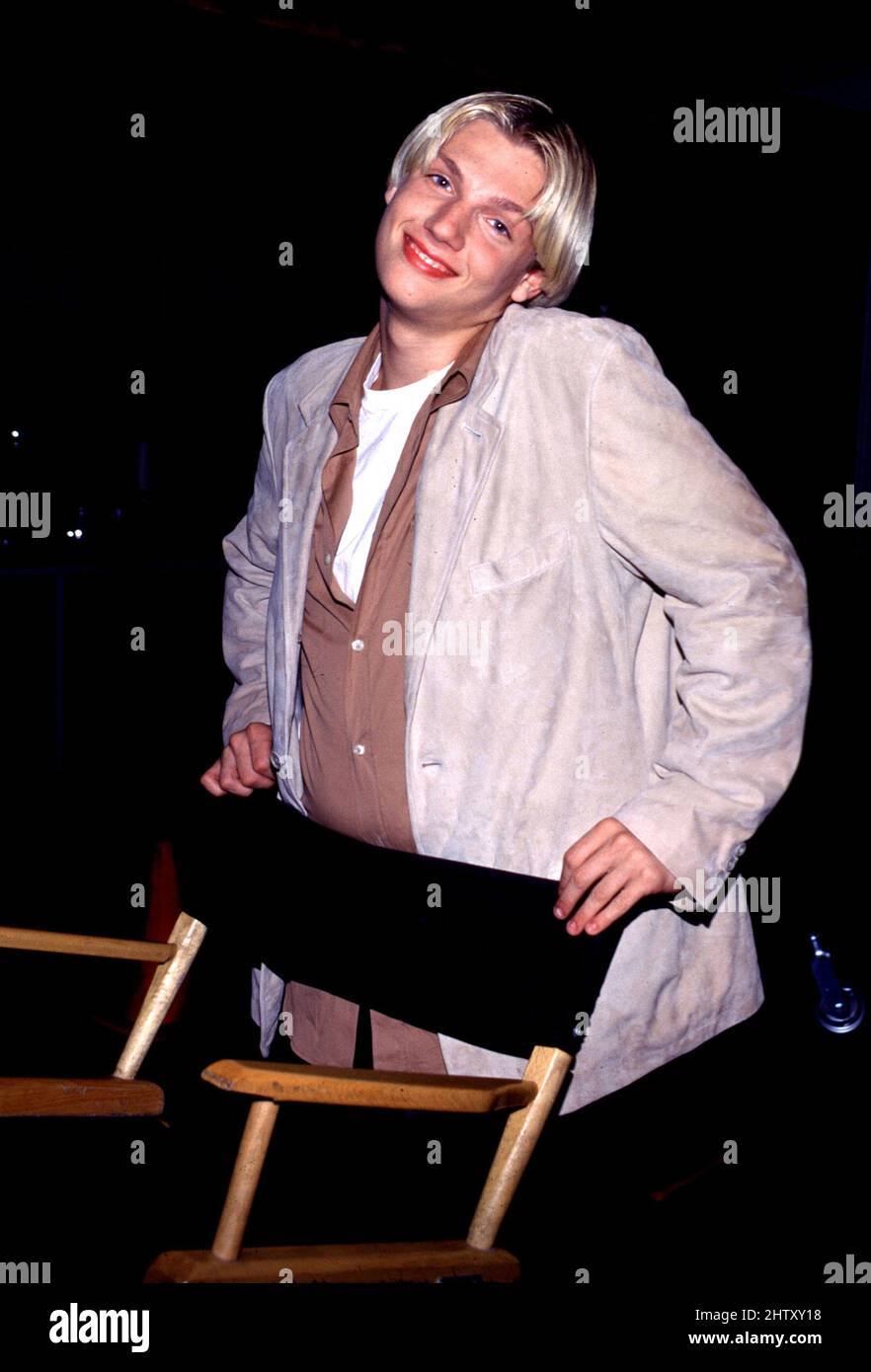 Nick Carter of the Backstreet Boys performs for the filming of their ...