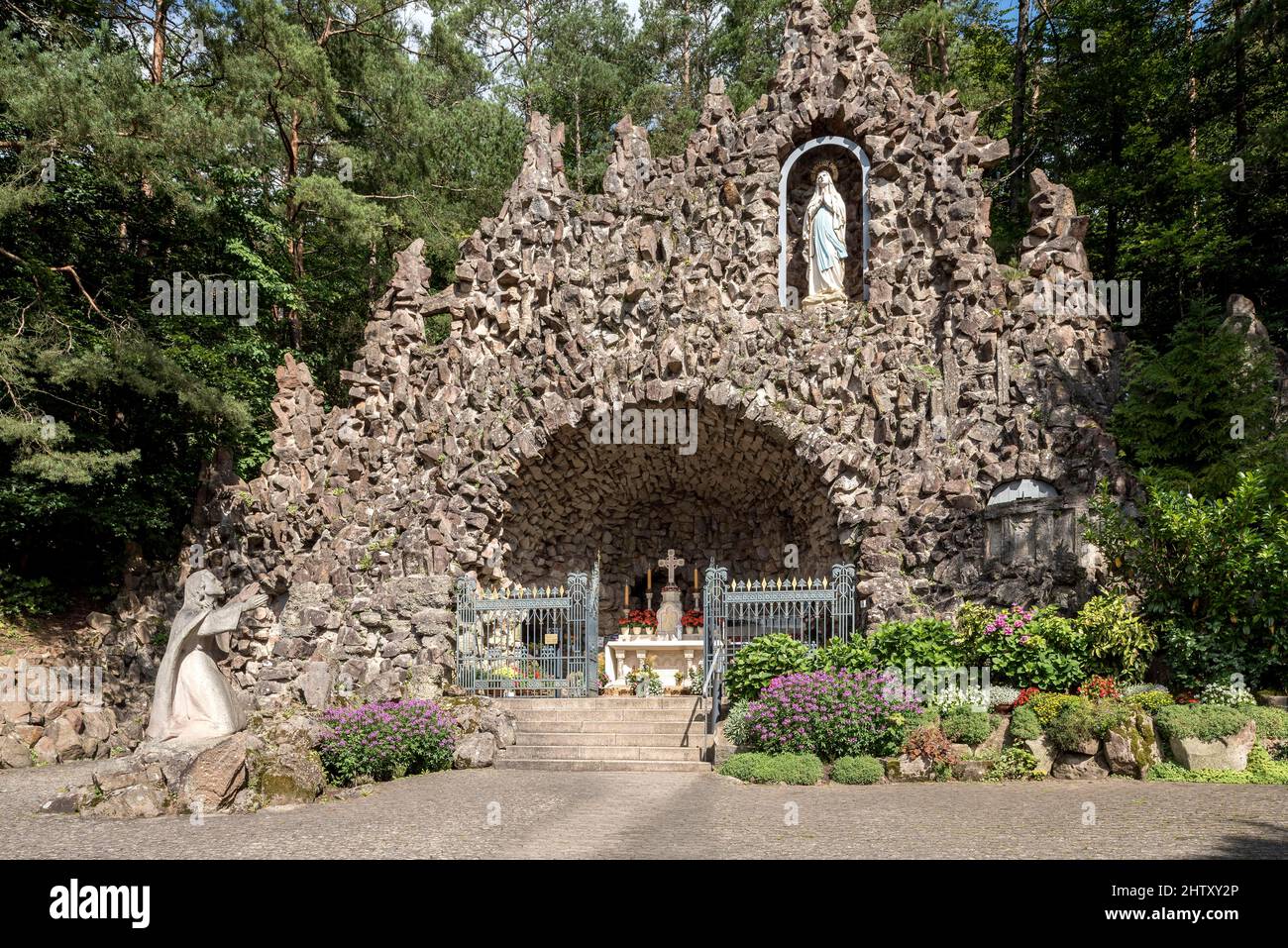Marien Grotto pilgrimage site in the forest, replica of the Lourdes ...