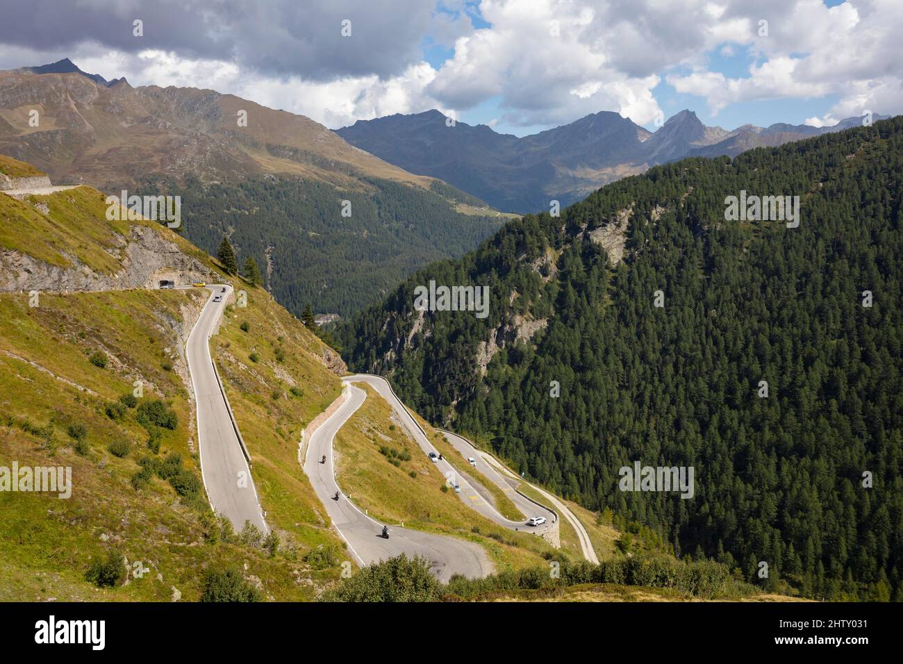 Timmelsjoch High Alpine Road, Passo del Rombo, pass road between Tyrol ...