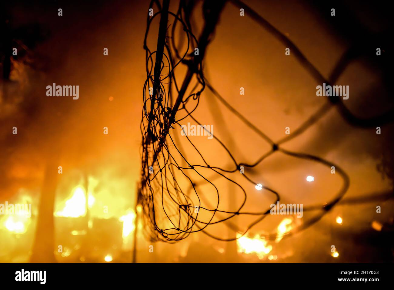 Nairobi, Kenya. 01st Mar, 2022. A local forest burns down during a fire ...