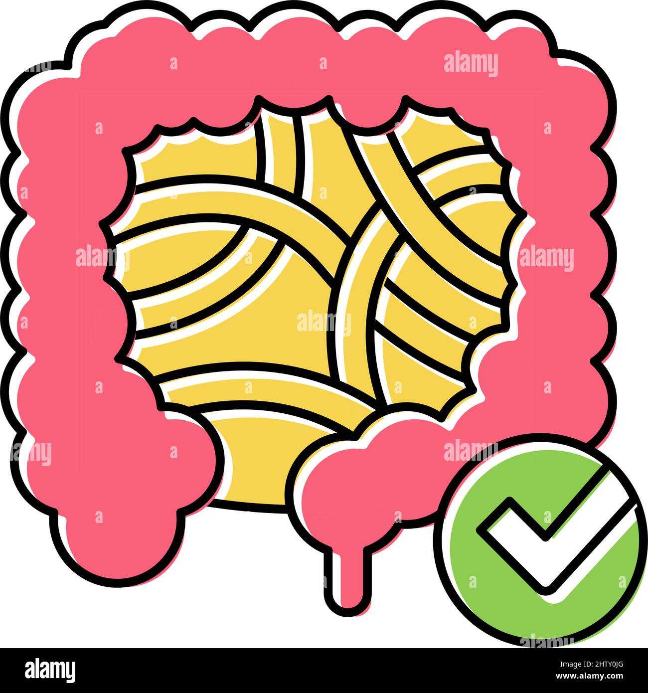 healthy intestine color icon vector illustration Stock Vector Image ...