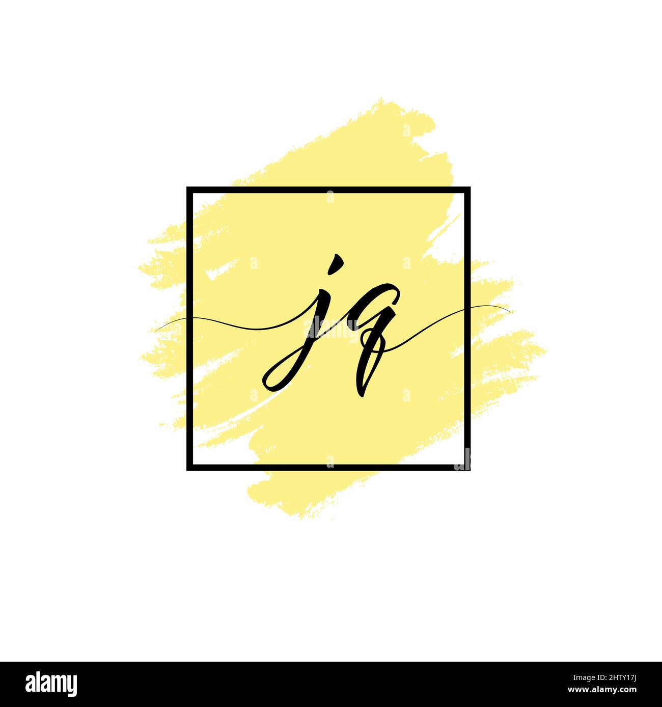 Calligraphic lowercase letters J and Q are written in a solid line on a ...
