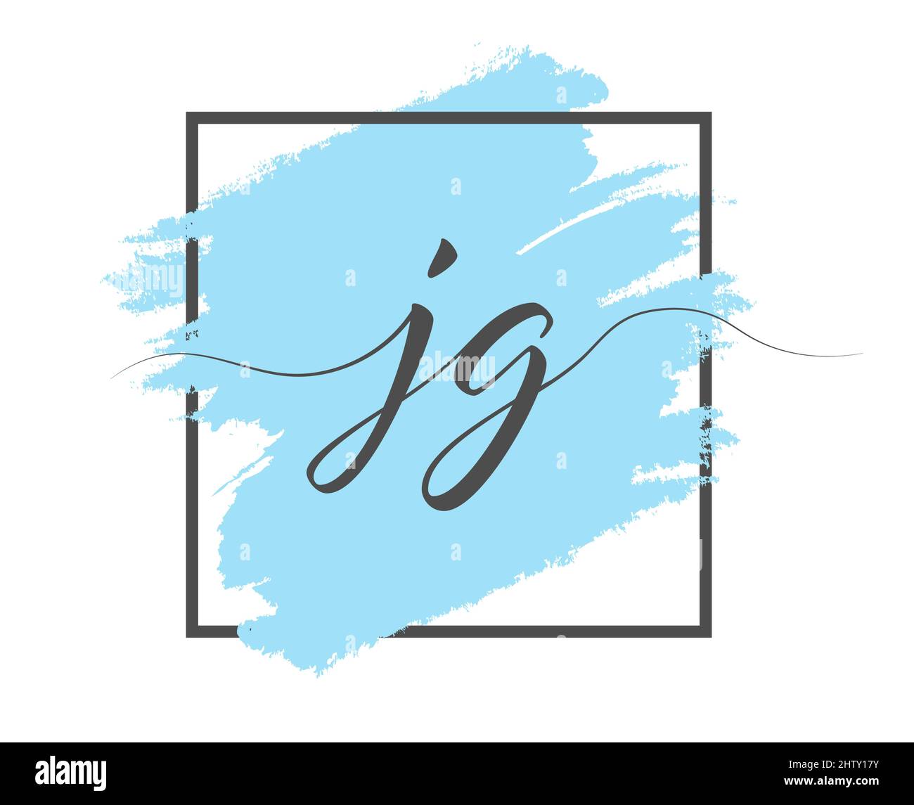 Calligraphic lowercase letters J and G are written in a solid line on a ...