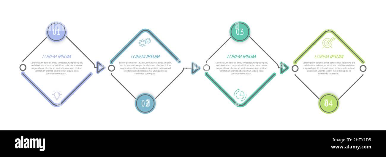 Business infographics. 4 stages of achieving the goal. Stages of the ...