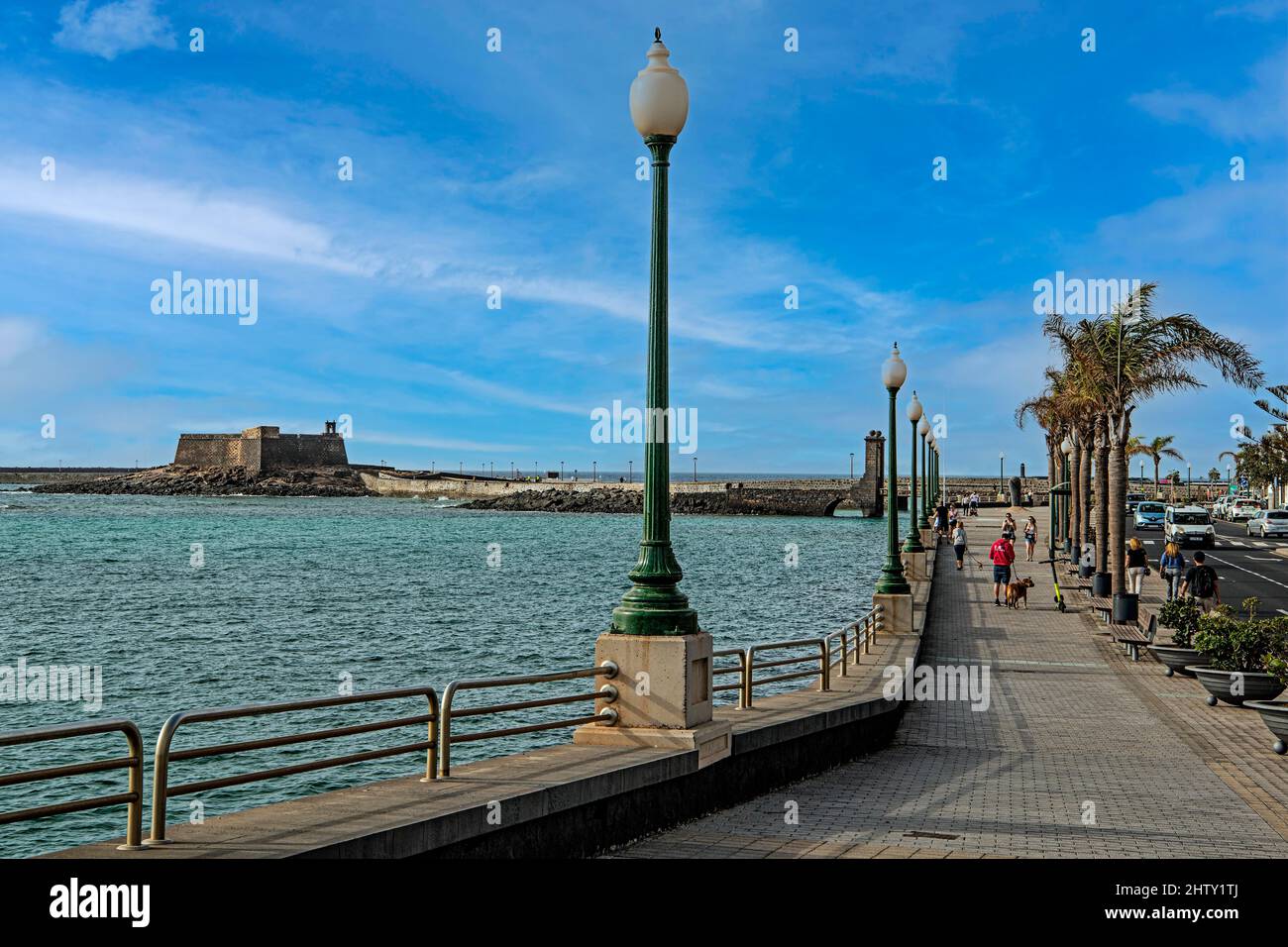 Castle, Castillo de San Gabriel, Promenade, Arrecife, capital of the ...