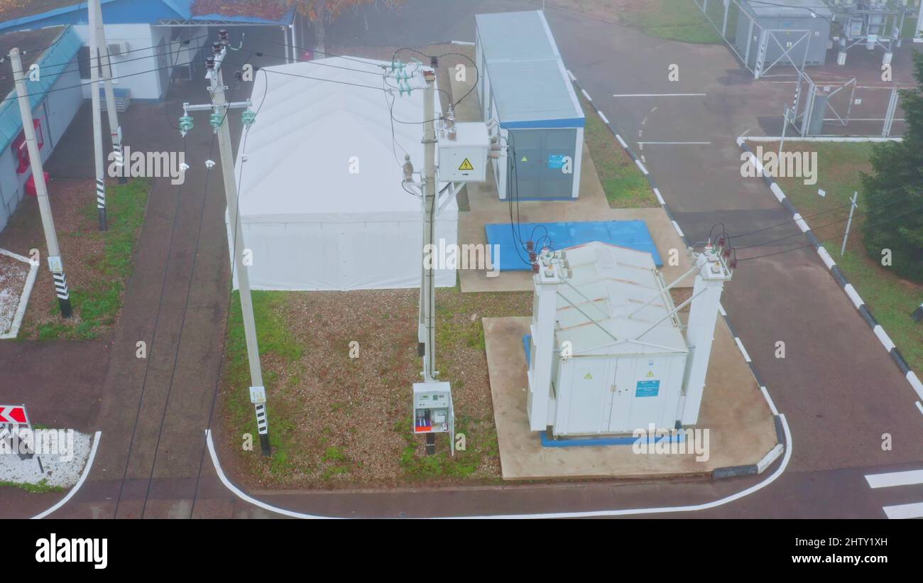 drone view of an electrical substation in the city Stock Photo - Alamy
