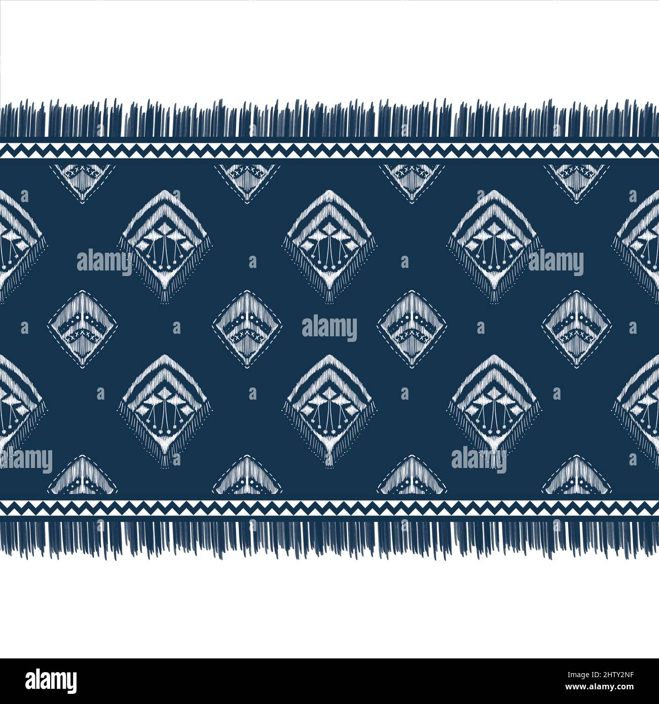White Diamond on Indigo Blue. Geometric ethnic oriental pattern ...