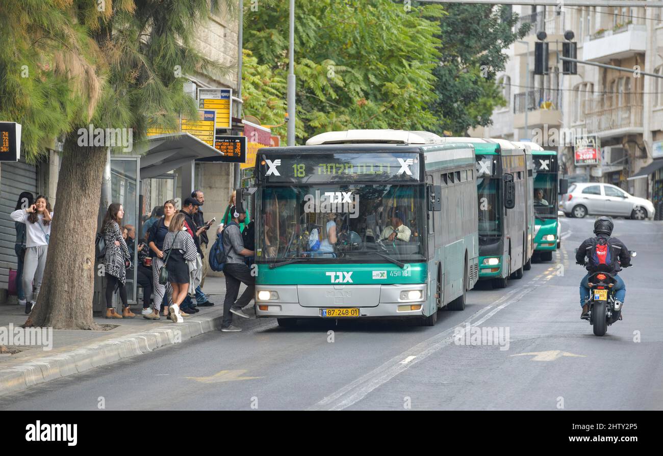 Bus, Jerusalem, Israel Stock Photo - Alamy
