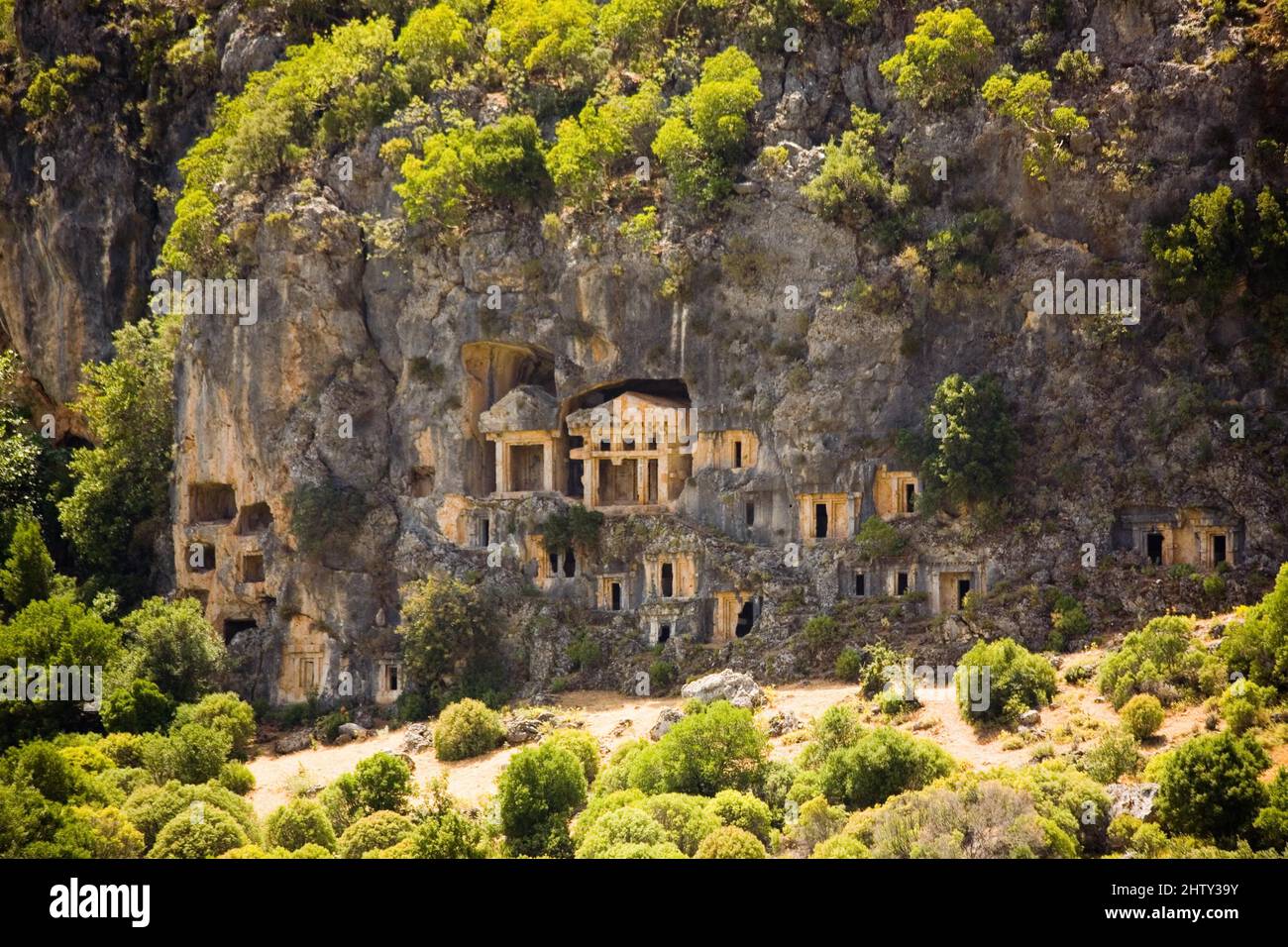 Pinara, rock necropolis, burial caves, Lycia, Turkey Stock Photo - Alamy
