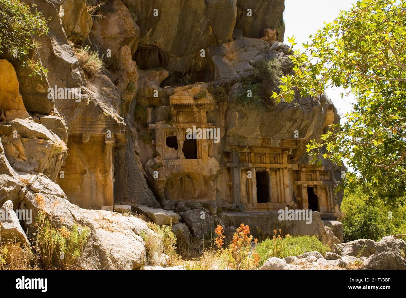 Pinara, rock necropolis, burial caves, Lycia, Turkey Stock Photo - Alamy