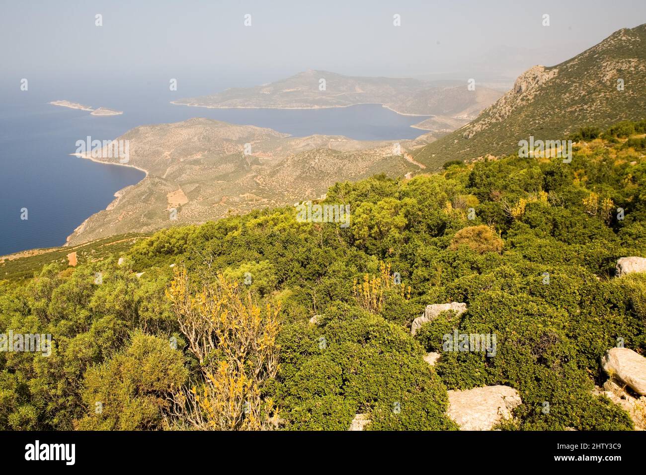 View of the coast from the Lycian Way, Lycia, Turkey Stock Photo - Alamy