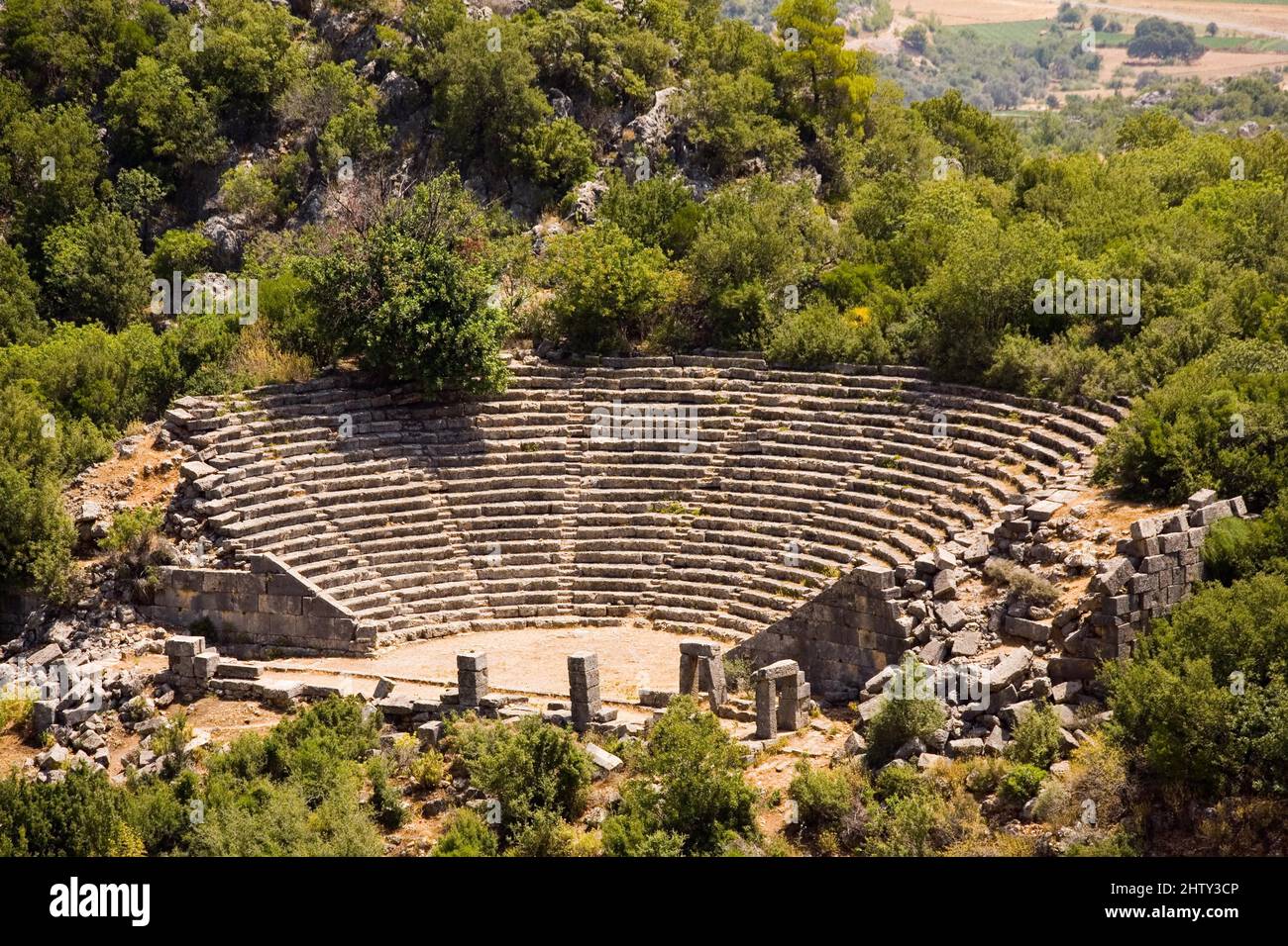 Amphitheatre, Pinara, rock necropolis, Lycia, Turkey Stock Photo - Alamy