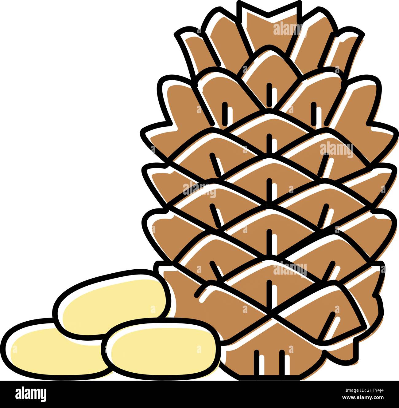 pine nut color icon vector illustration Stock Vector Image & Art - Alamy