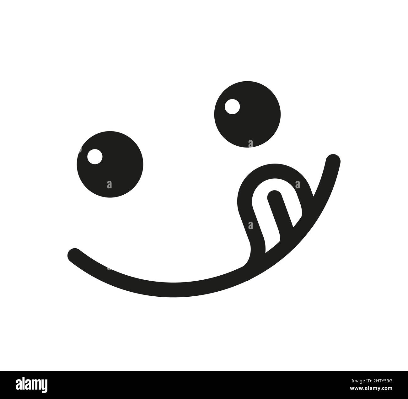 Yummy smile emoji with tongue lick mouth. Delicious tasty food symbol ...